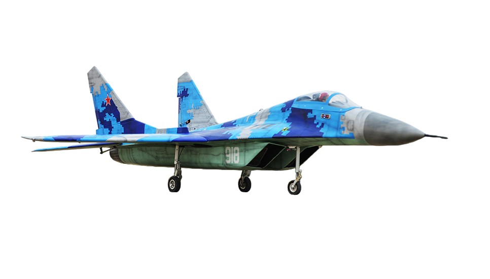 MIG-29 ARF 1635MM AVEC TRAIN ELECTRIQUE BLACK HORSE - Intermodel SAS