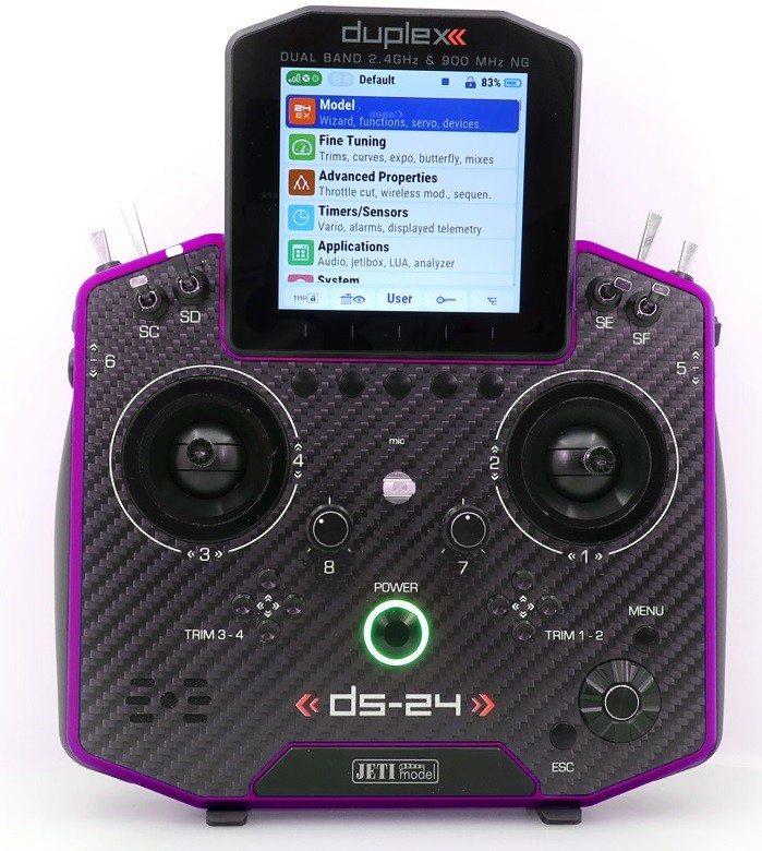 Jeti Duplex DS24 II Carbon Line VIOLET ANODISE Multimode + REX12 - Intermodel SAS